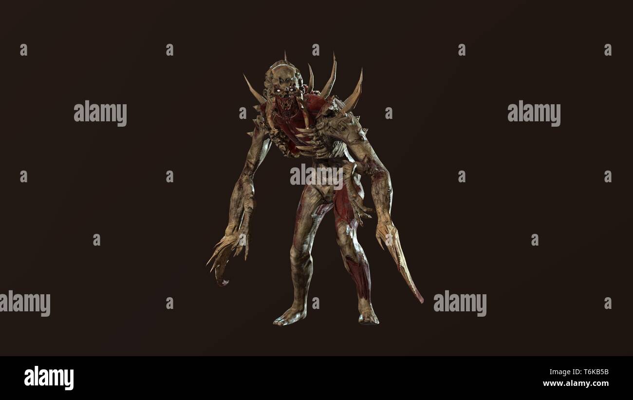 Nuclear post-apocalypse mutant soldier 3d render Stock Photo - Alamy