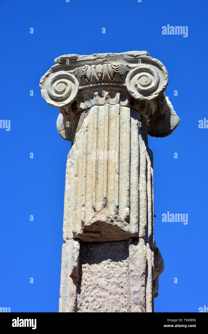 Column, Ephesus ruins, Selçuk, İzmir Province, Turkey, West Asia Stock ...