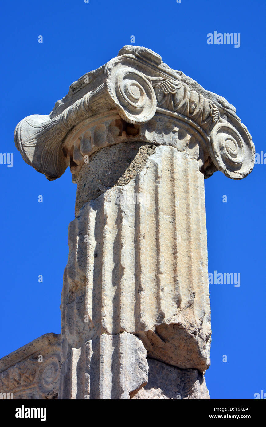 Column, Ephesus ruins, Selçuk, İzmir Province, Turkey, West Asia Stock ...