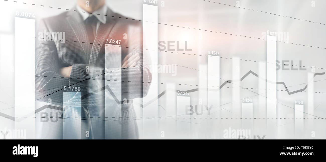 Financial stock trading graph chart diagram business finance concept ...