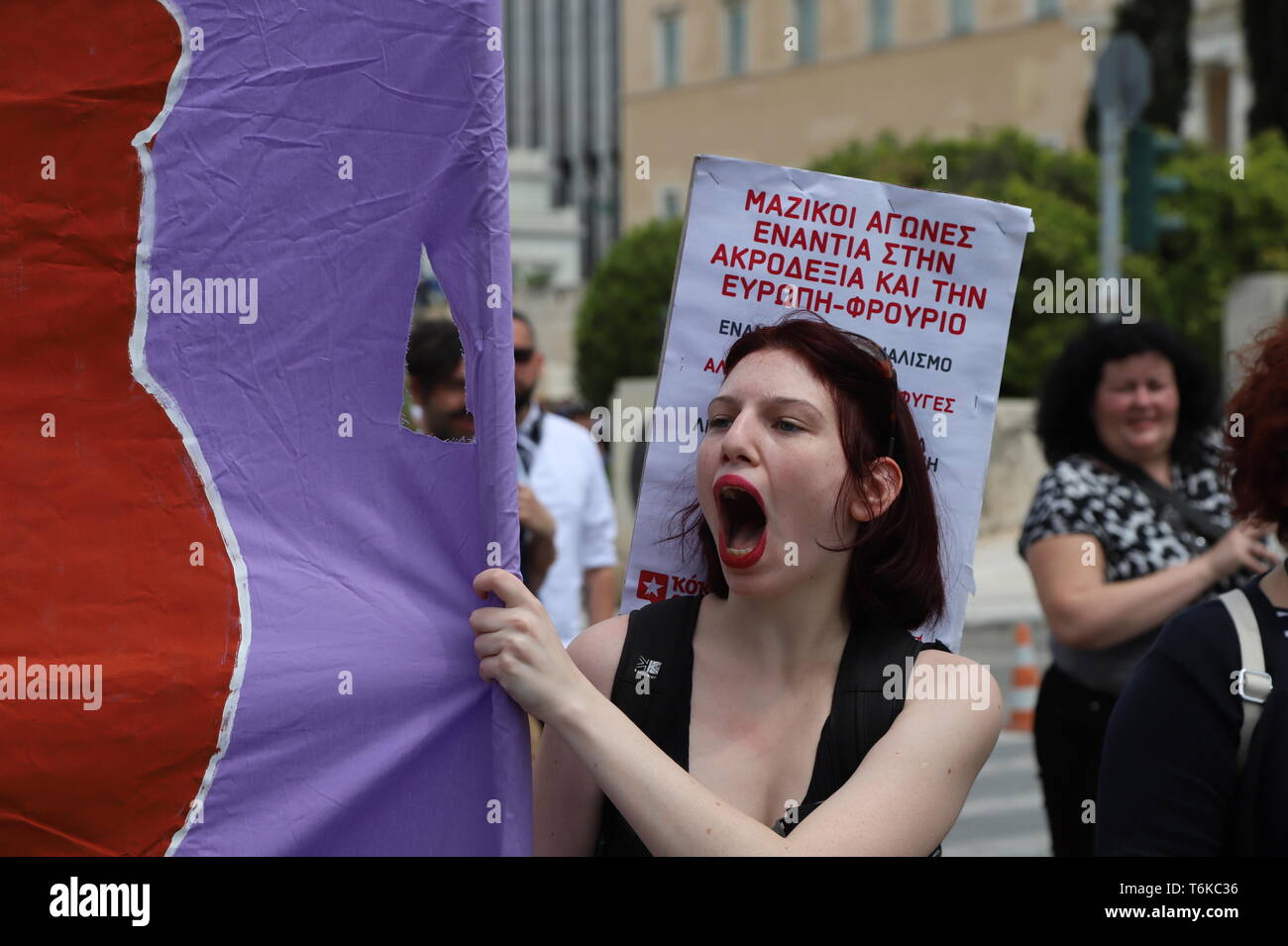 Athens, Greece. 01st May, 2019. Feminists demonstrate in front of the ...