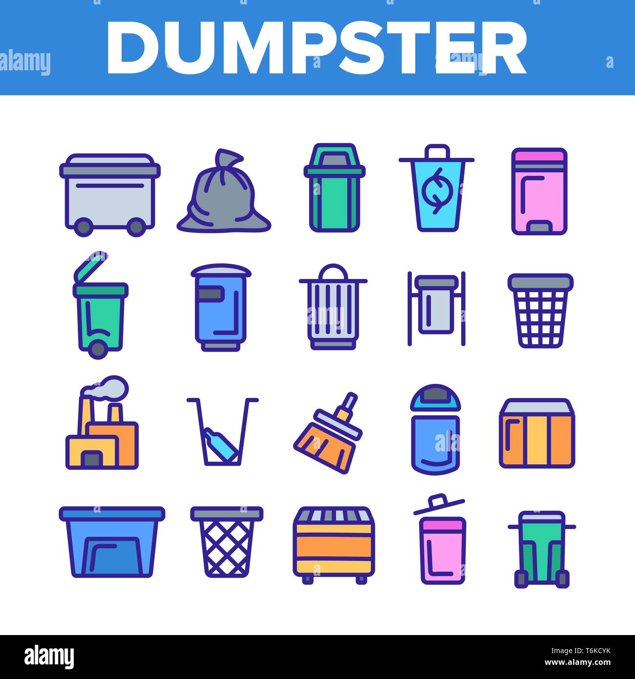 Plastic items variety Stock Vector Images - Alamy