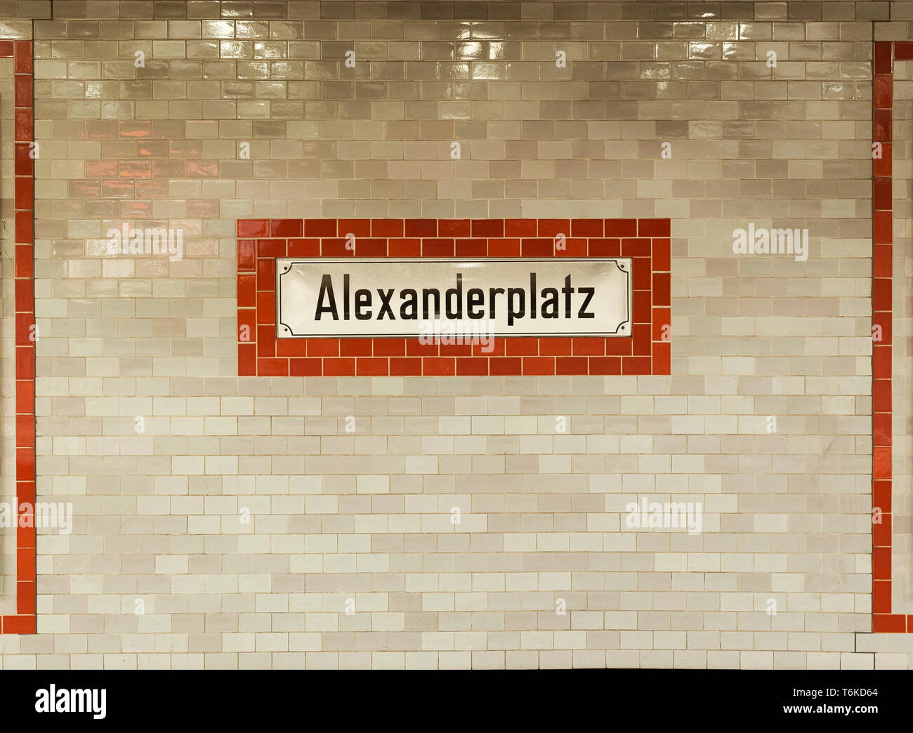 Old sign of Alexanderplatz U-Bahn underground subway/metro station in ...