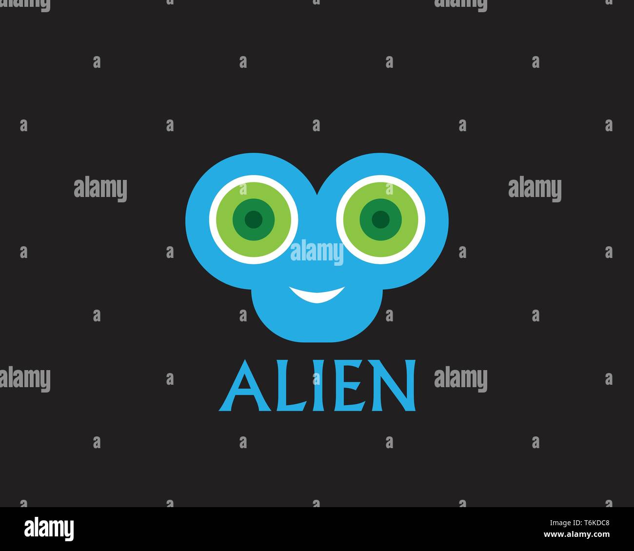 Alien face icon vector logo and symbols template Stock Vector Image ...