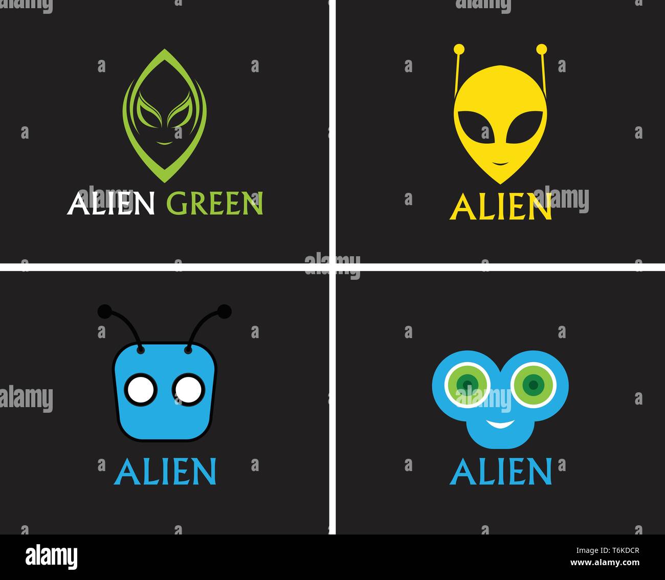 Alien face icon vector logo and symbols template Stock Vector Image ...