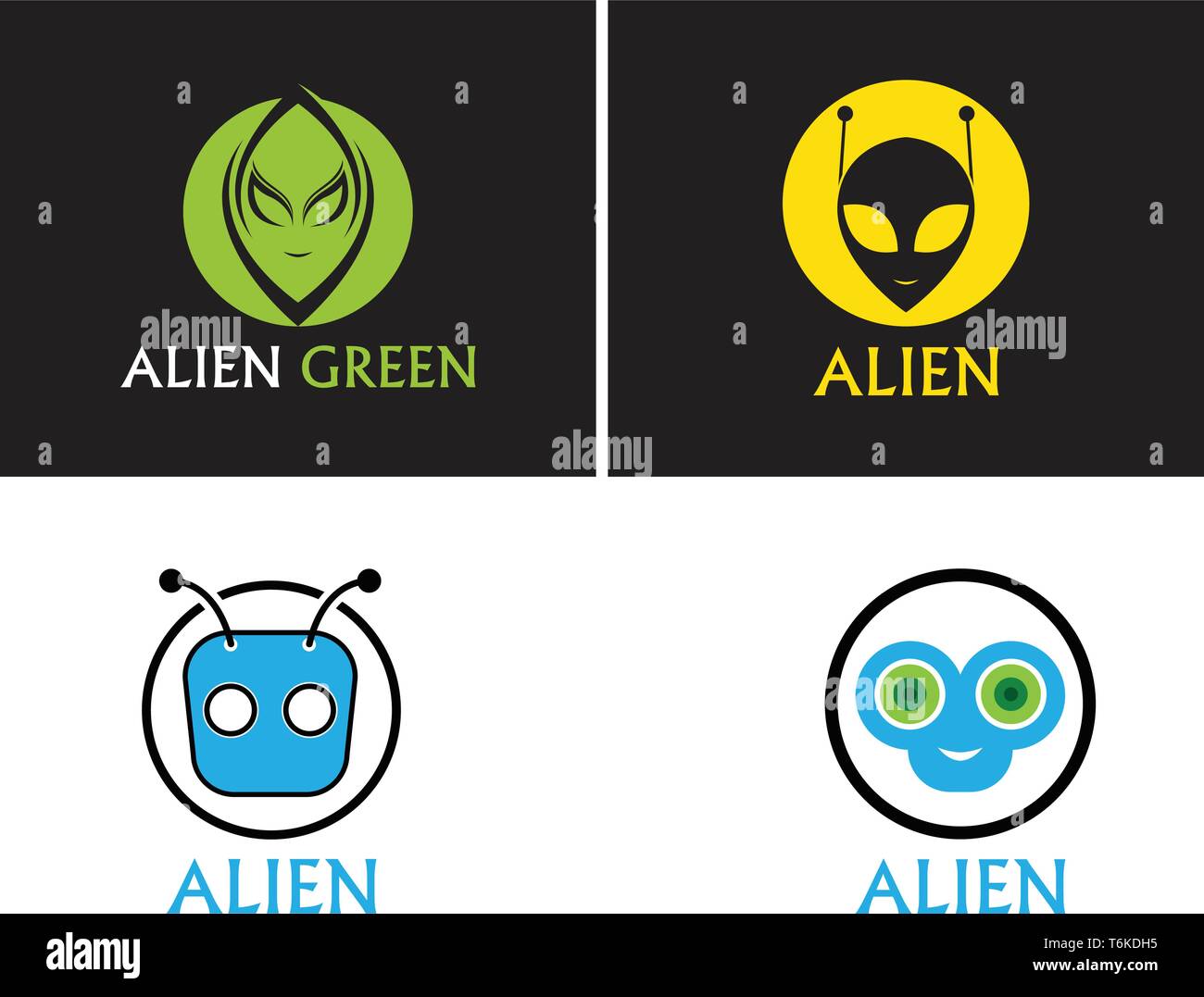 Alien face icon vector logo and symbols template Stock Vector Image ...