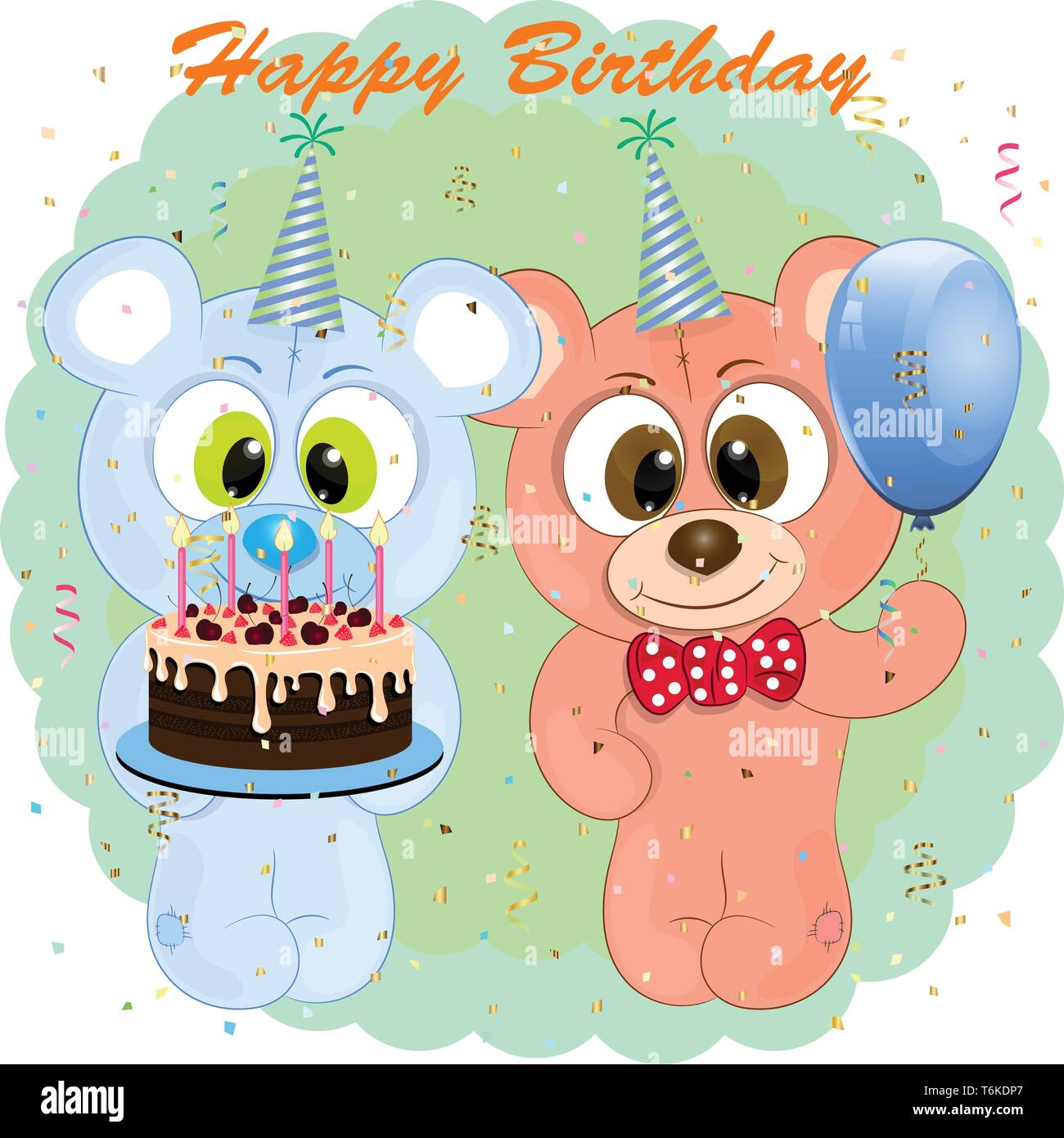 Cartoon illustration two teddy bears hi-res stock photography and ...