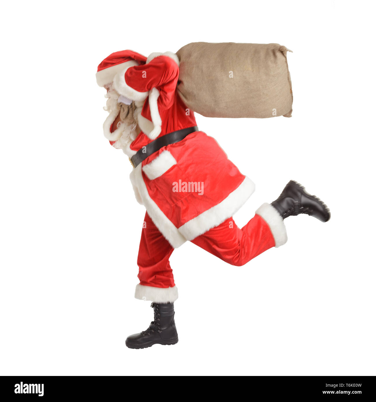 Santa running hi-res stock photography and images - Alamy