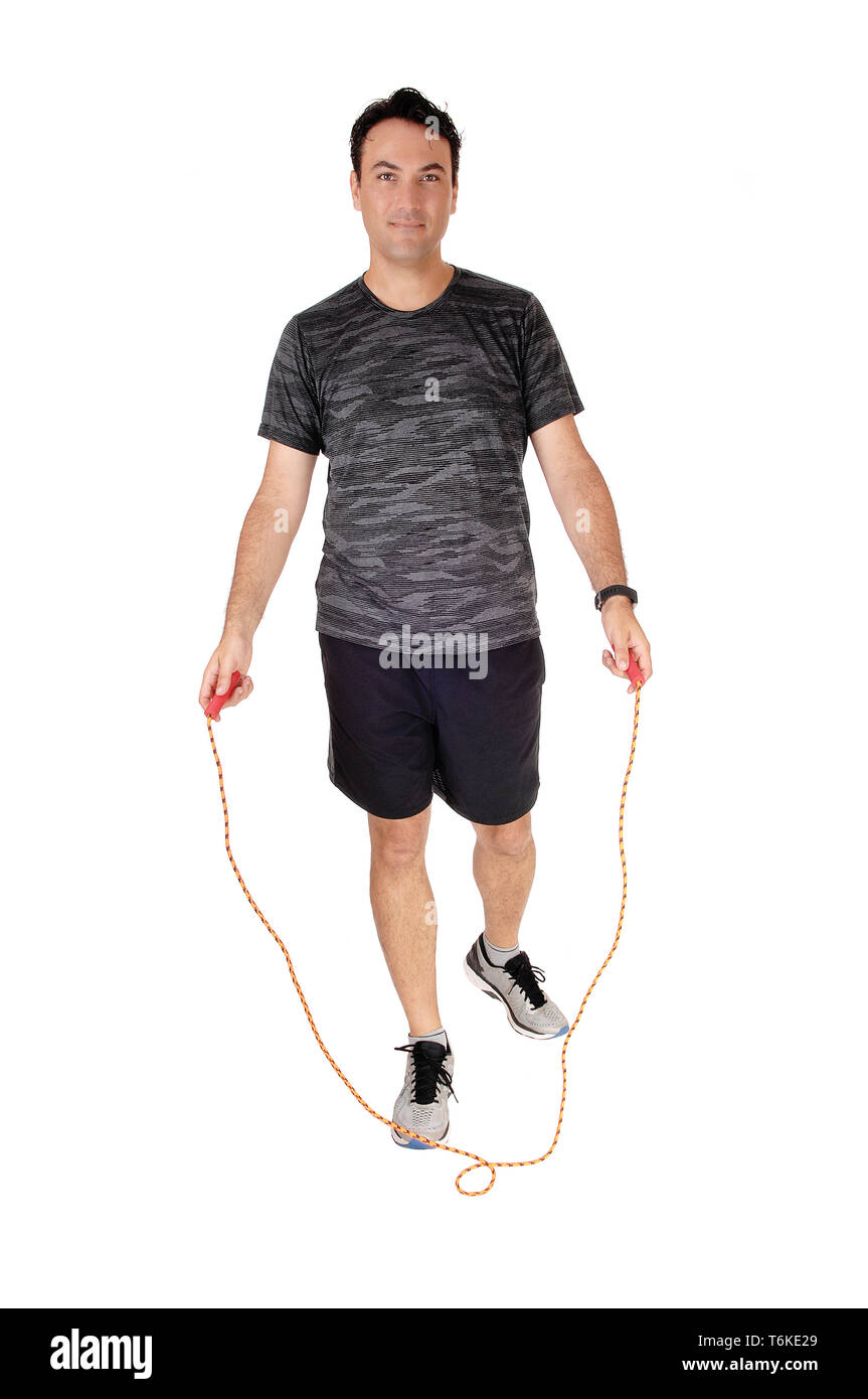 Man jumping rope not woman hi-res stock photography and images - Alamy