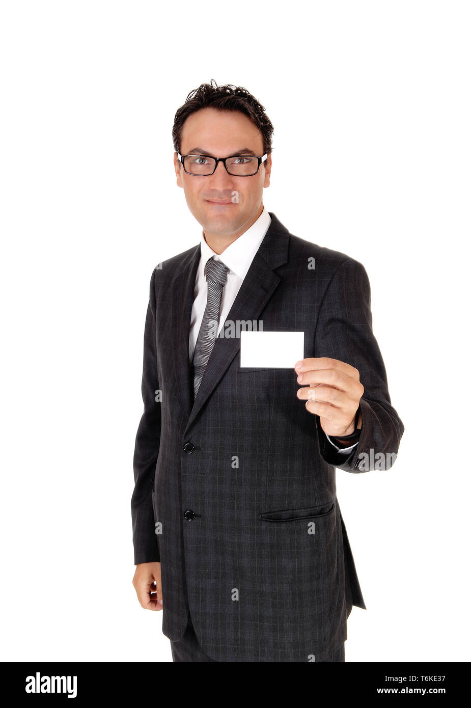 Businessman showing his card Stock Photo - Alamy