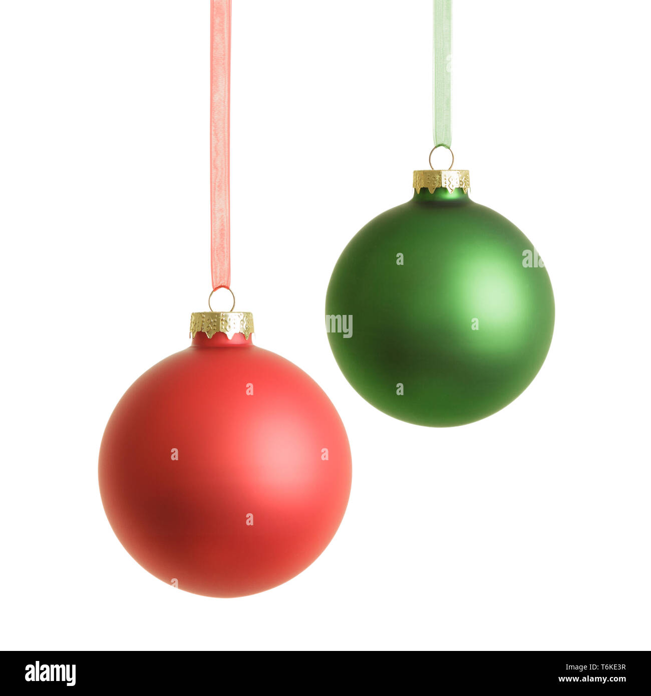 Hanging christmas baubles isolated on white background Stock Photo - Alamy