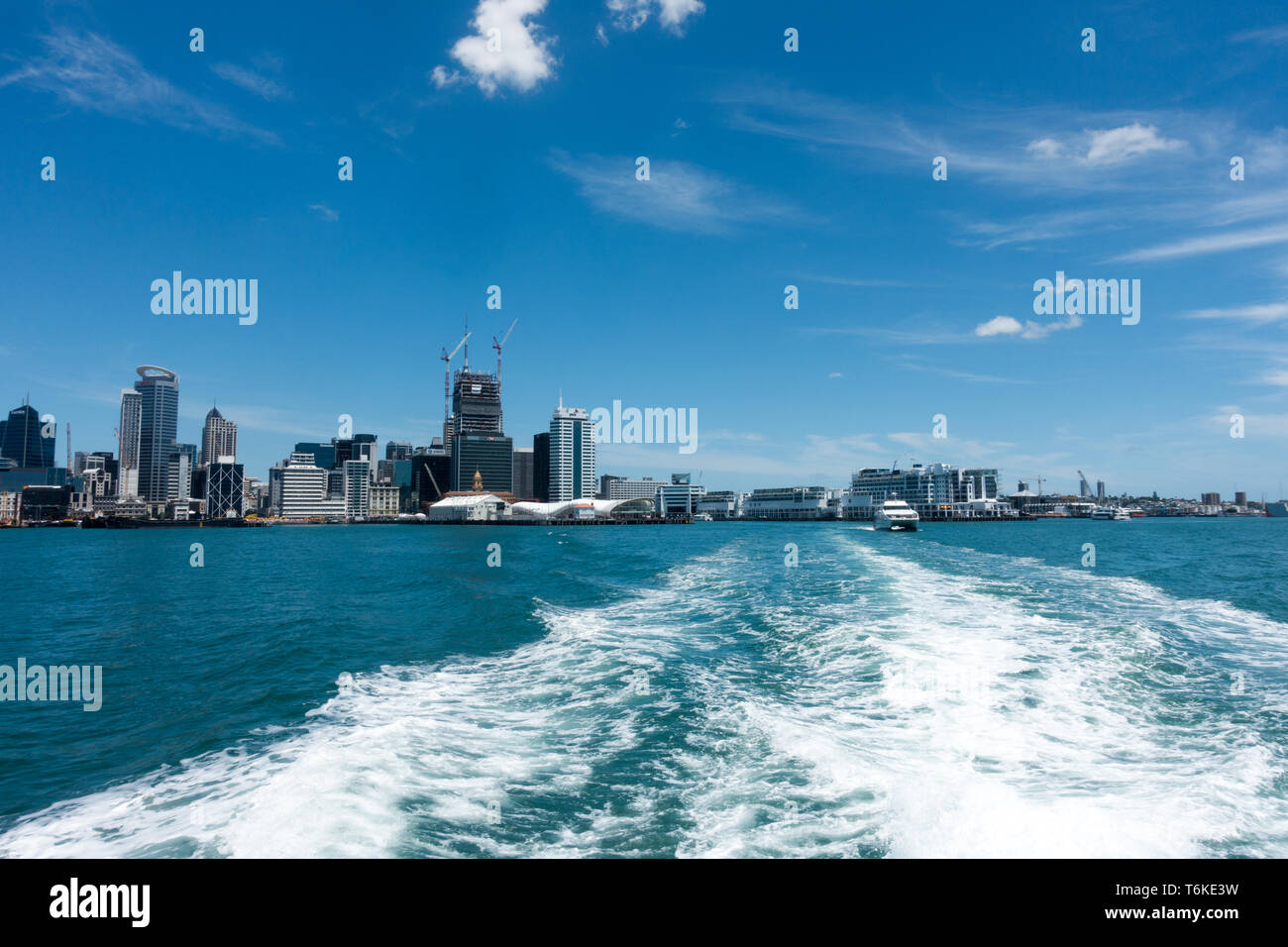 A ferry crossing to the Auckland heritage suburb of Devonport. looking ...
