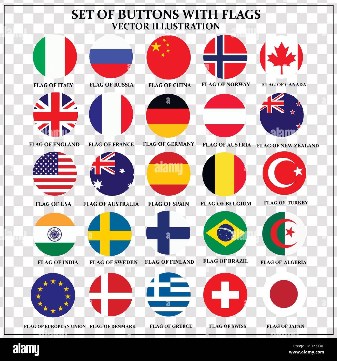 Set of banners with flags. Colorful illustration with flags of the ...