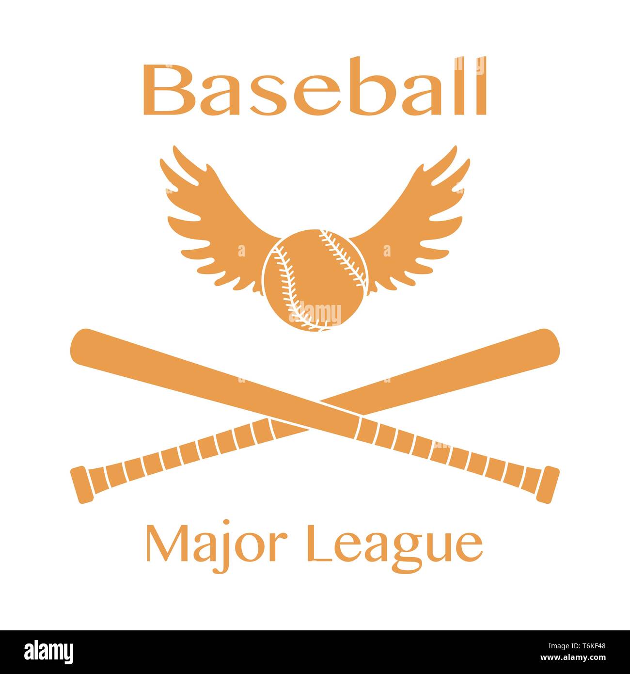 Vector illustration with baseball bats, ball with wings. Sports ...