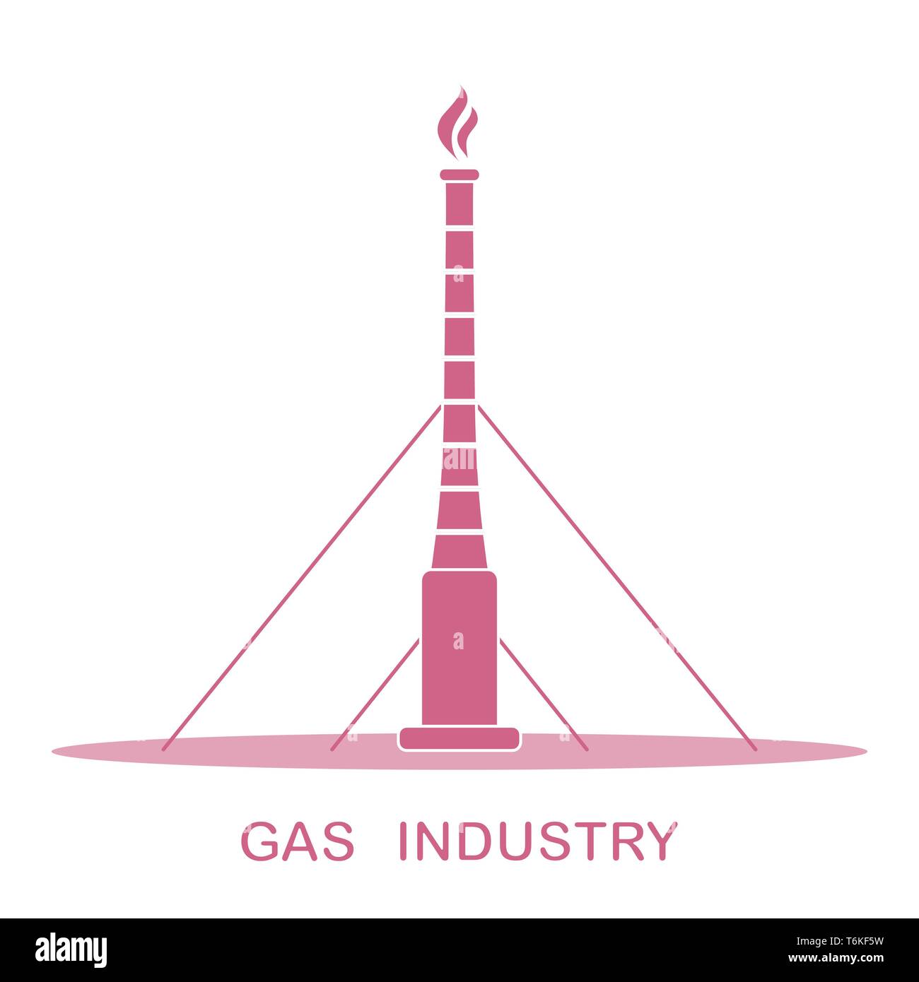 Vector illustration with equipment for gas production. Gas industry ...