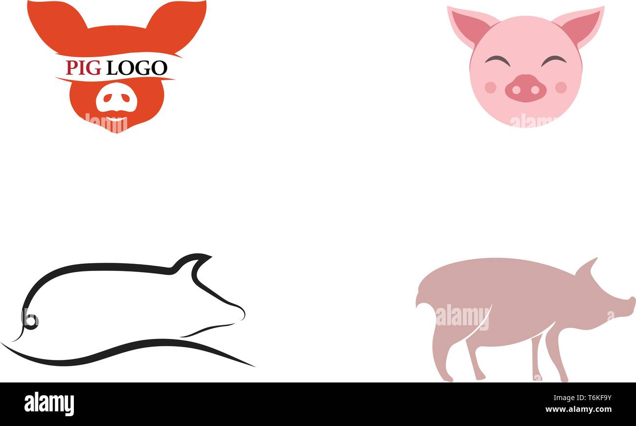 Pig head logo animal vector Stock Vector Image & Art - Alamy