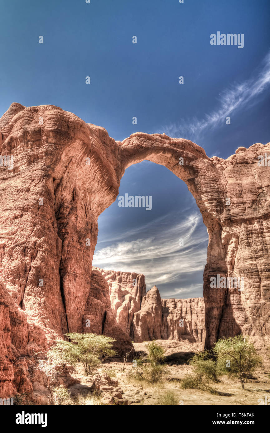 Abstract Rock formation at plateau Ennedi aka Aloba arch , Chad Stock ...
