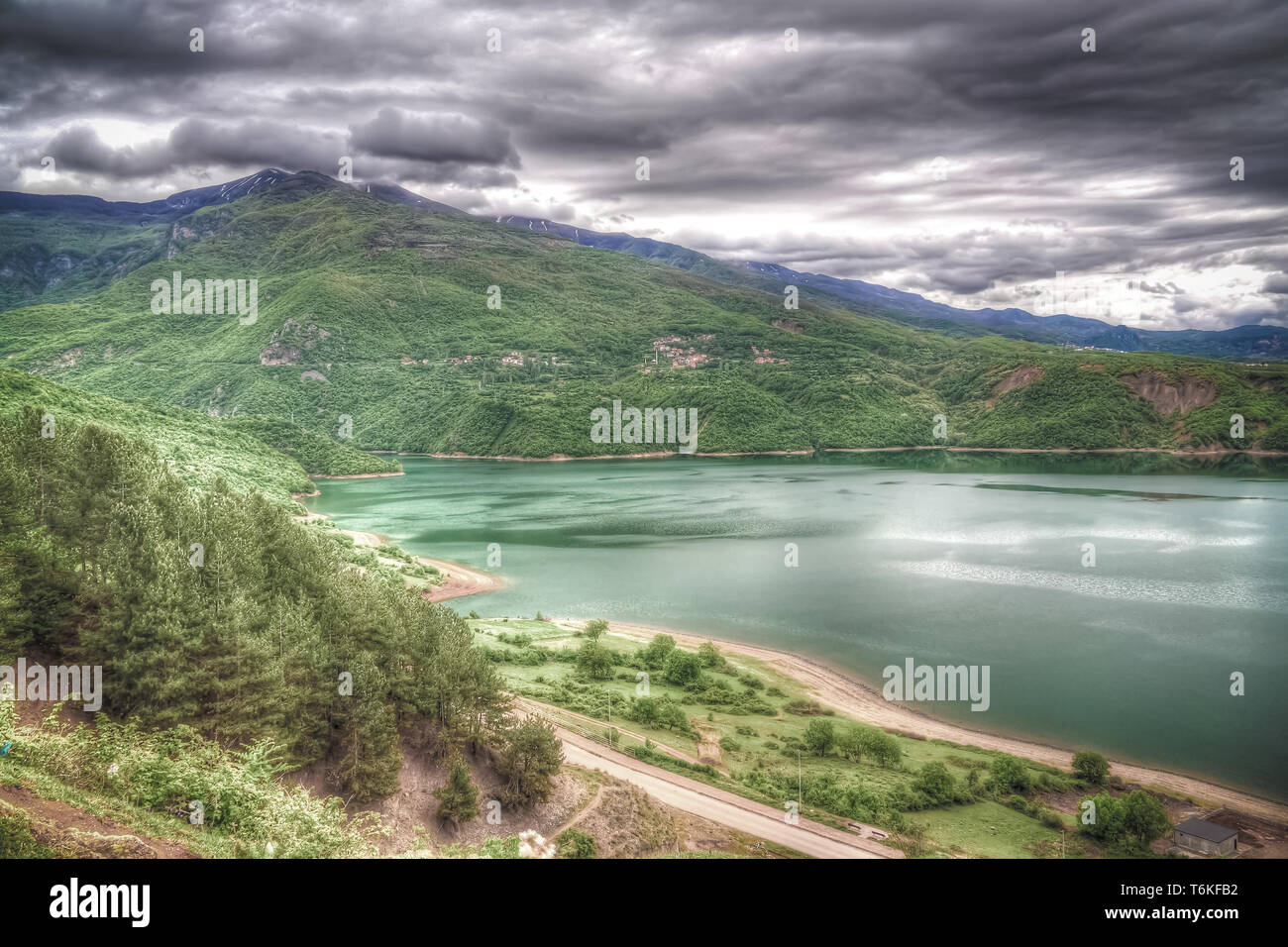 Aerial panoramic view to lake Debar in North Macedonia Stock Photo - Alamy