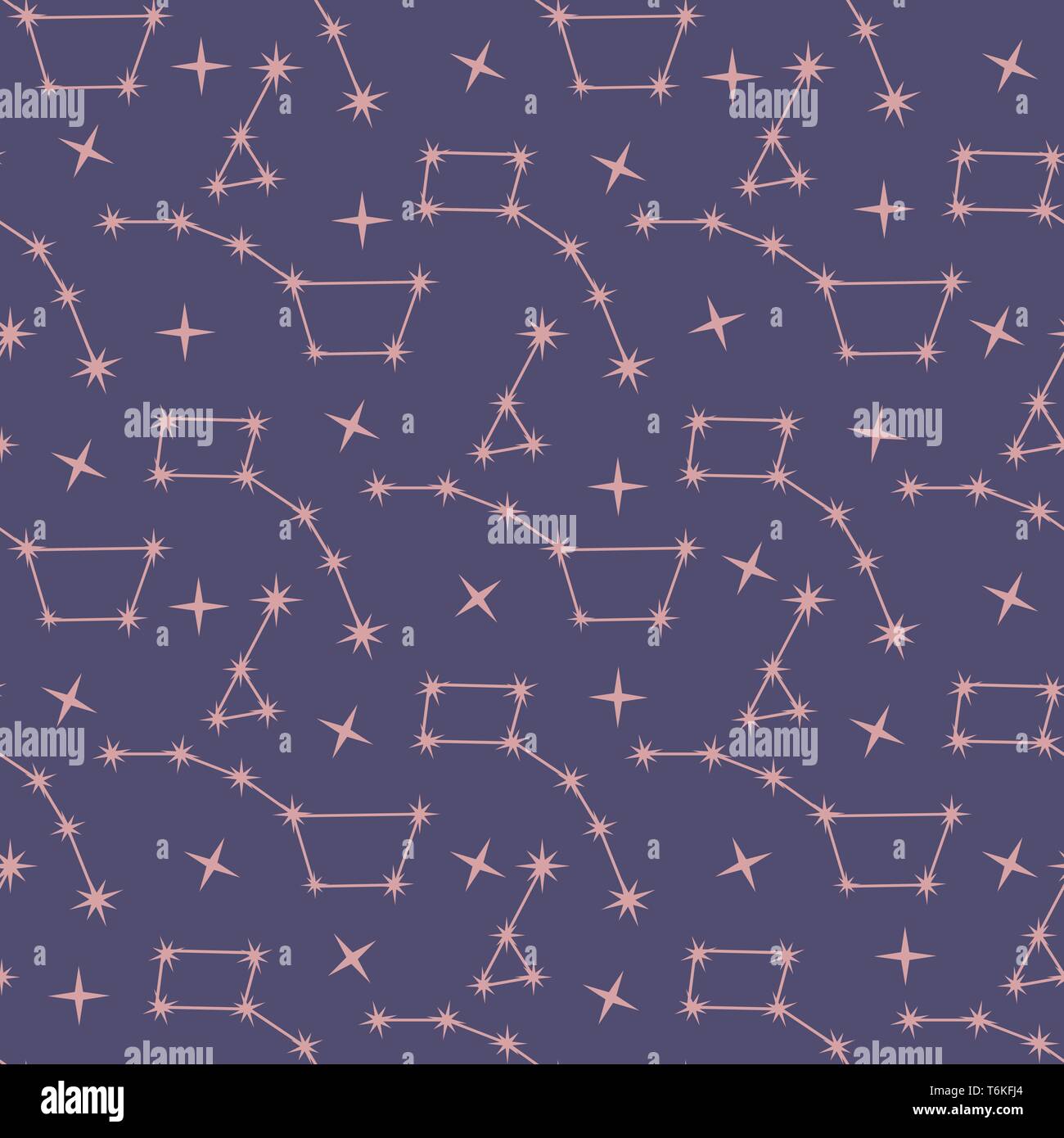 Seamless vector pattern with constellations. Space exploration ...