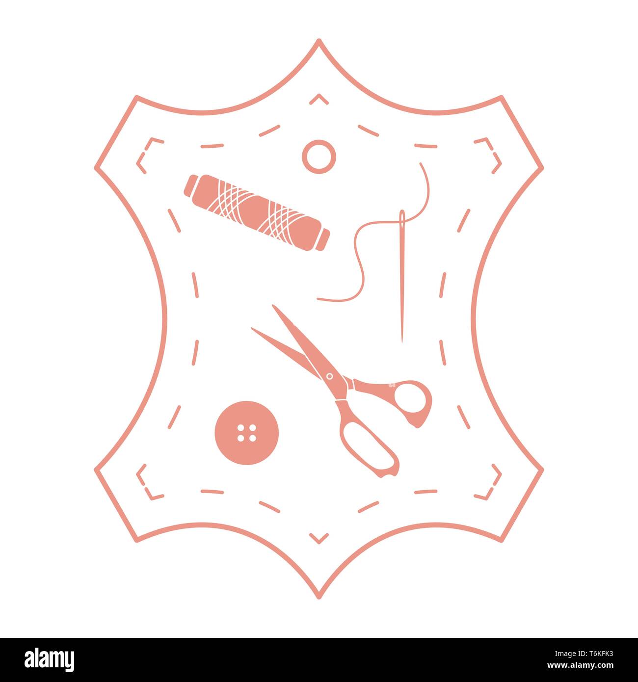 Vector illustration with tools and accessories for sewing. Button ...