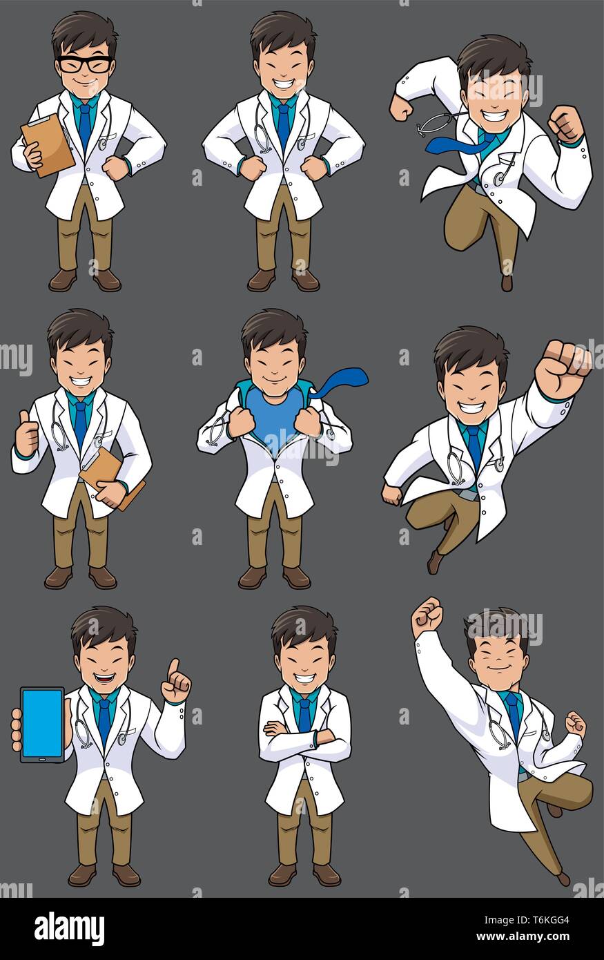 Doctor Asian Set Stock Vector Image & Art - Alamy