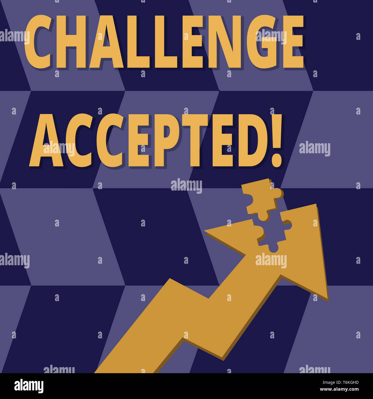 Handwriting text Challenge Accepted. Conceptual photo to participate or ...