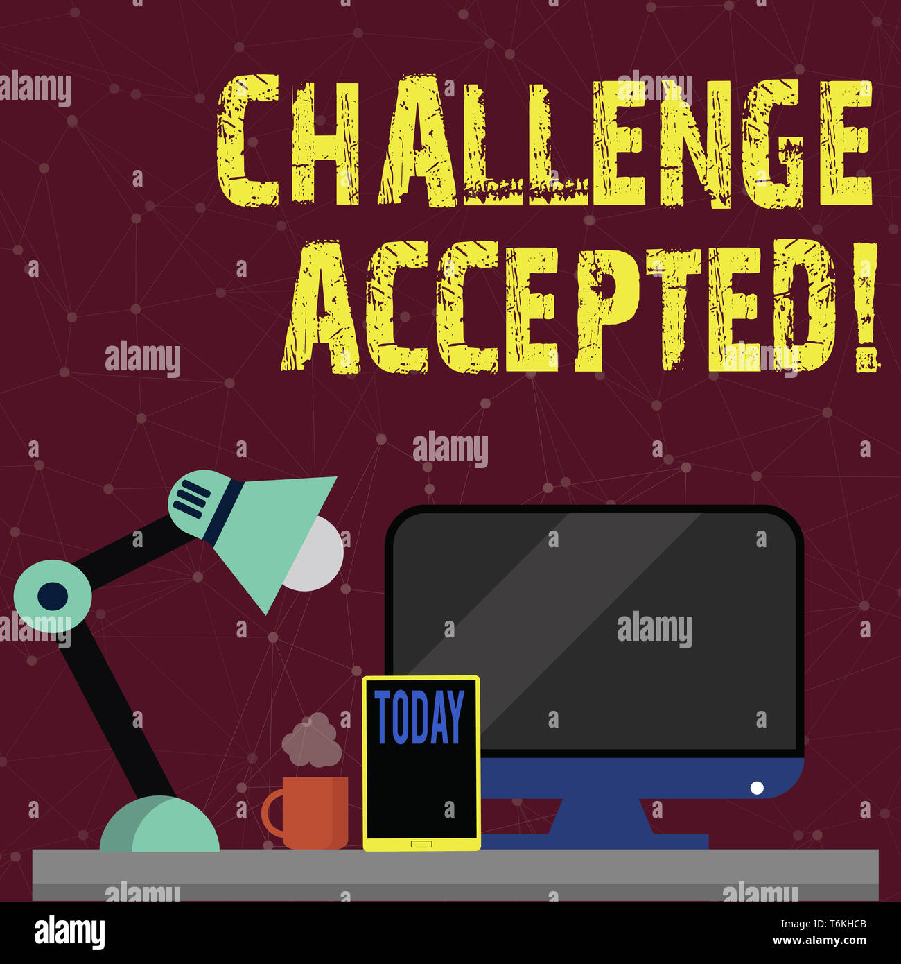 Handwriting text Challenge Accepted. Conceptual photo to participate or ...