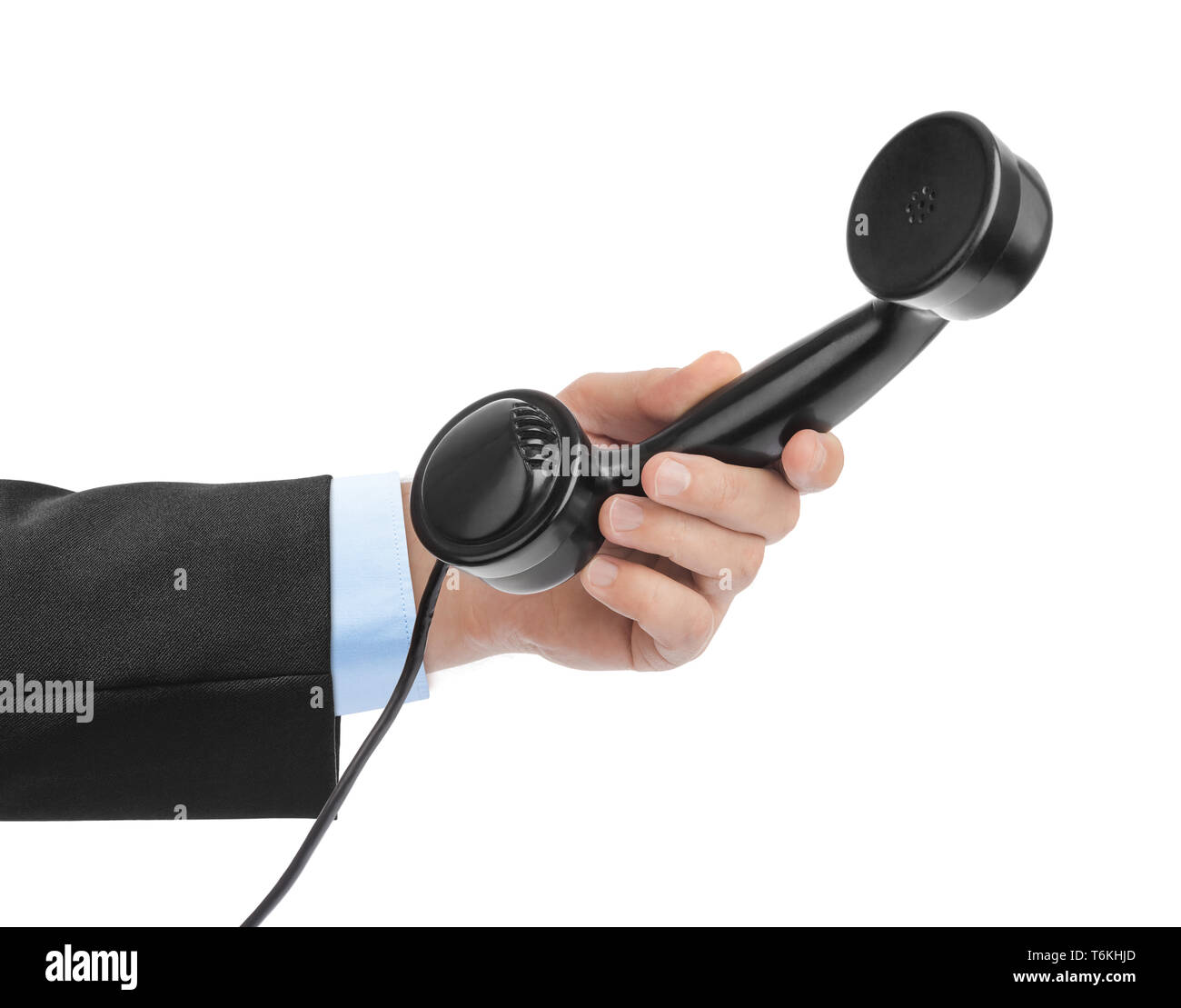 Telephone receiver in hand Stock Photo - Alamy