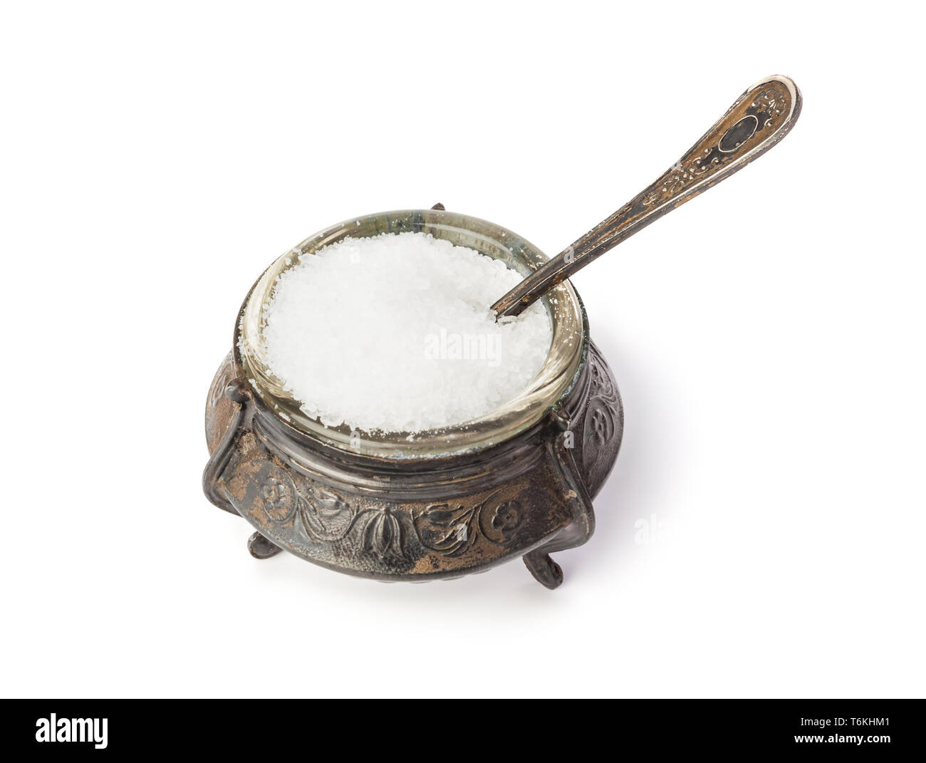 Vintage bowl with salt Stock Photo - Alamy