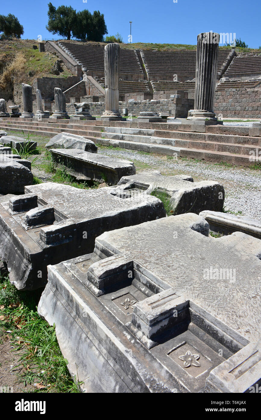 Asclepion, Pergamon, Pergamum, Turkey, UNESCO World Heritage Site Stock ...