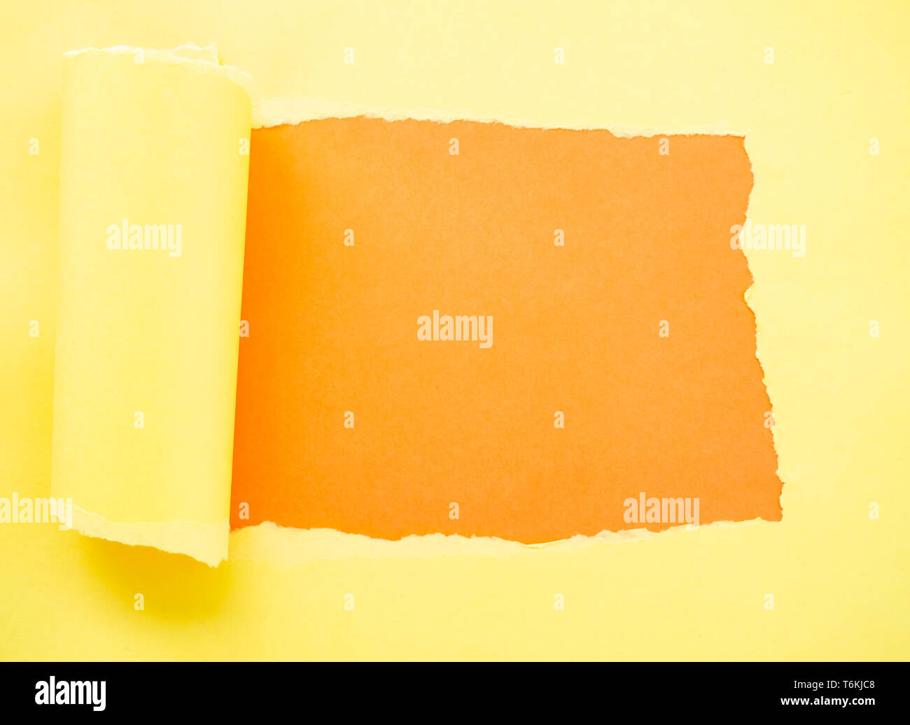 Yellow torn paper strip hi-res stock photography and images - Alamy