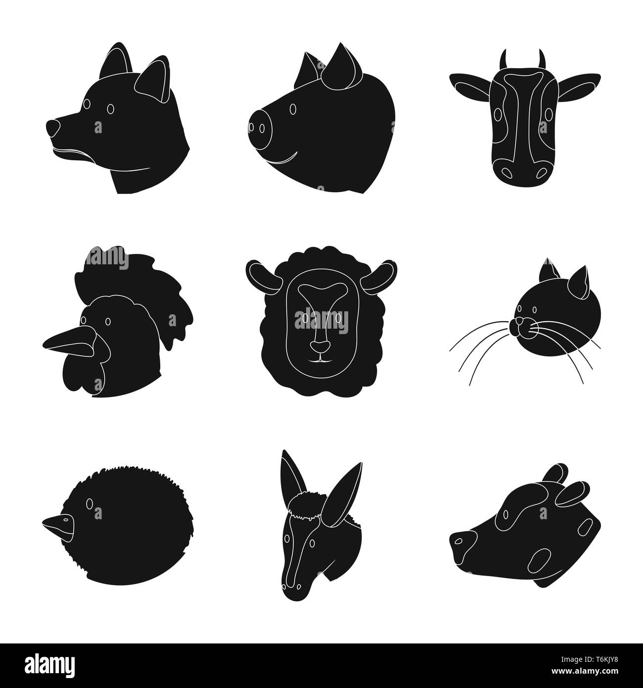 Vector illustration of ranch and organic symbol. Collection of ranch ...