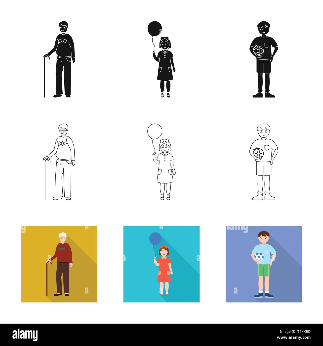 Vector design of character and avatar symbol. Collection of character ...