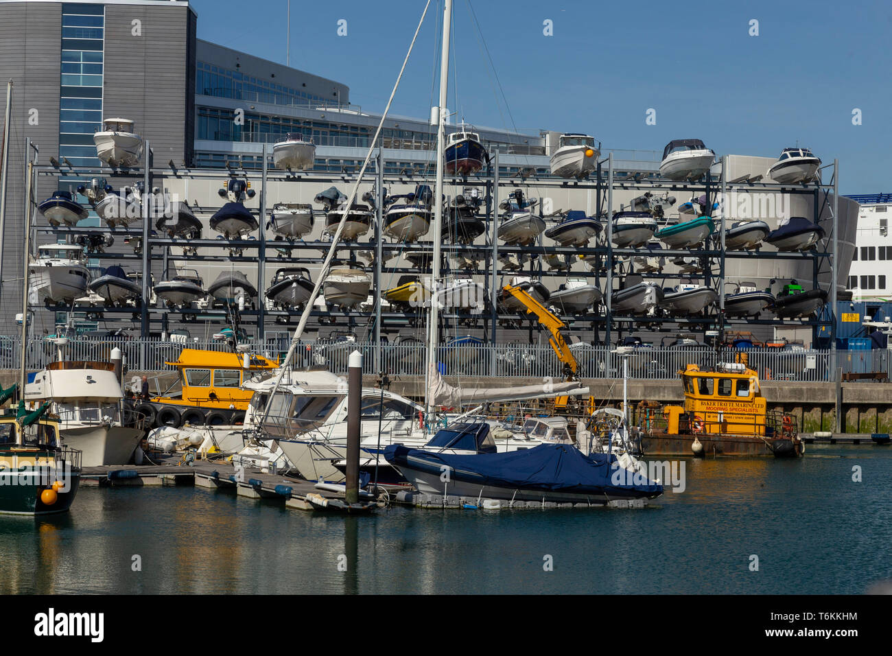 Portsmouth marina with boats Stored At KB Dry Stack, Camber Dock ...