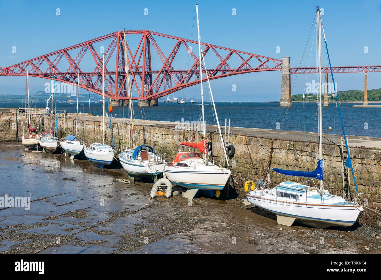 Forth Bridge over Firth of Forth near Queensferry in Scotland Stock ...