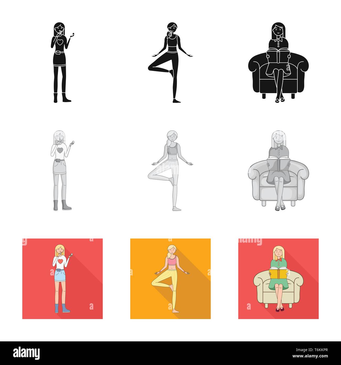 Vector design of posture and mood icon. Collection of posture and ...