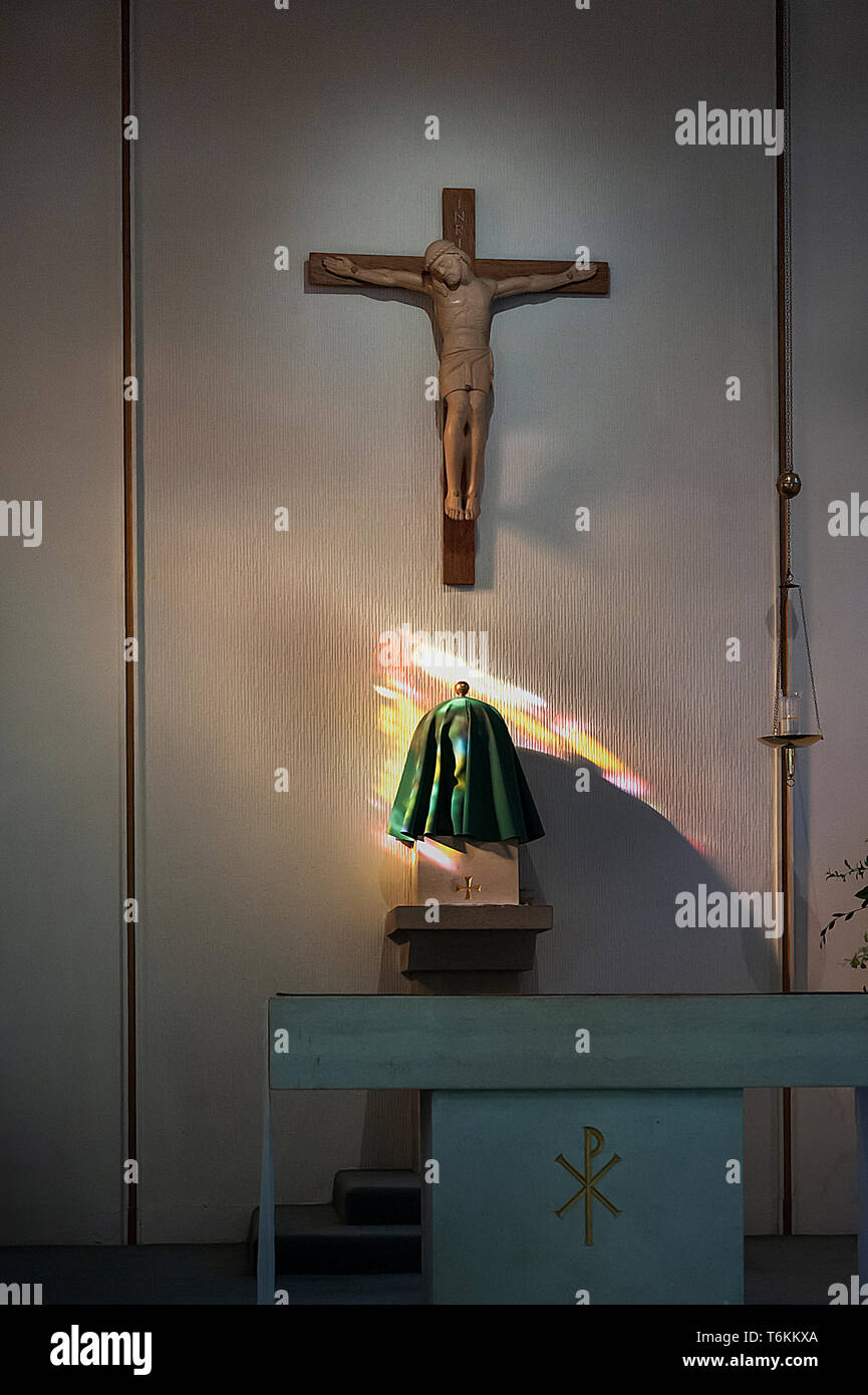 Beautifully illuminated with a colorful light of the Tabernacle in the ...