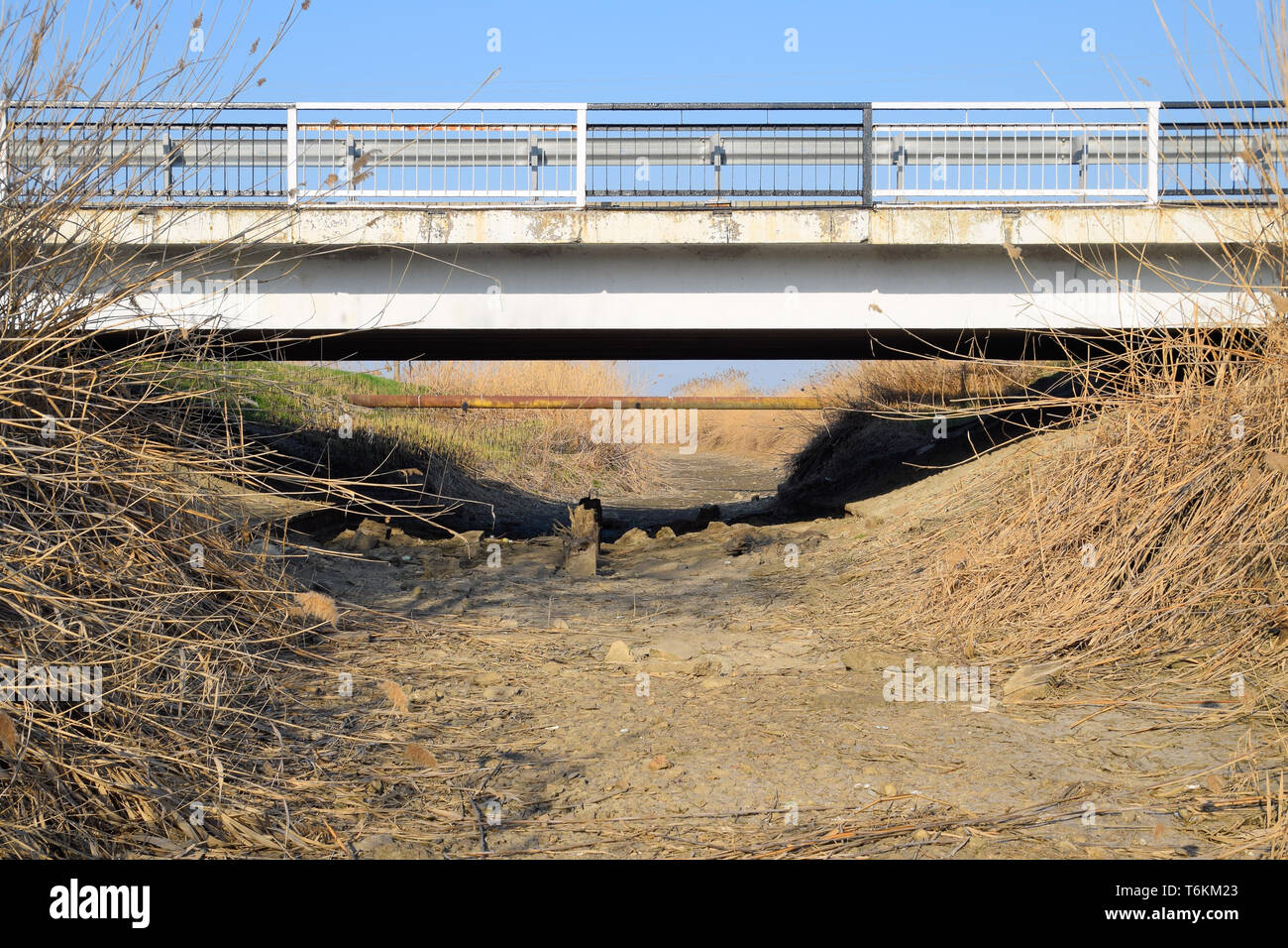 highway bridge over the dry irrigation canal Stock Photo - Alamy