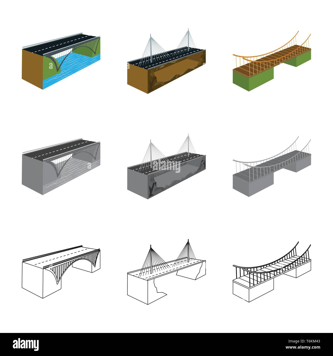 bridge,mounted,sea,modern,hanging,coast,long,bank,river,assembled,metal ...