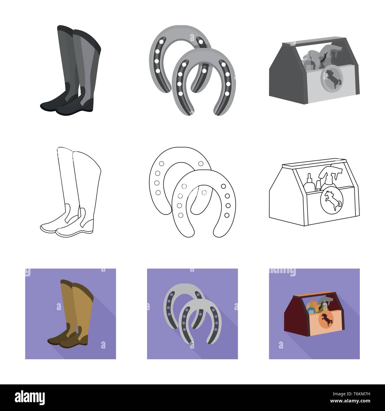 Vector design of equipment and riding logo. Collection of equipment and ...