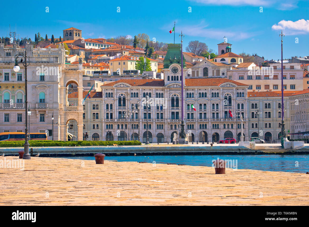 City of Trieste waterfront view, Friuli Venezia Giulia region of Italy ...