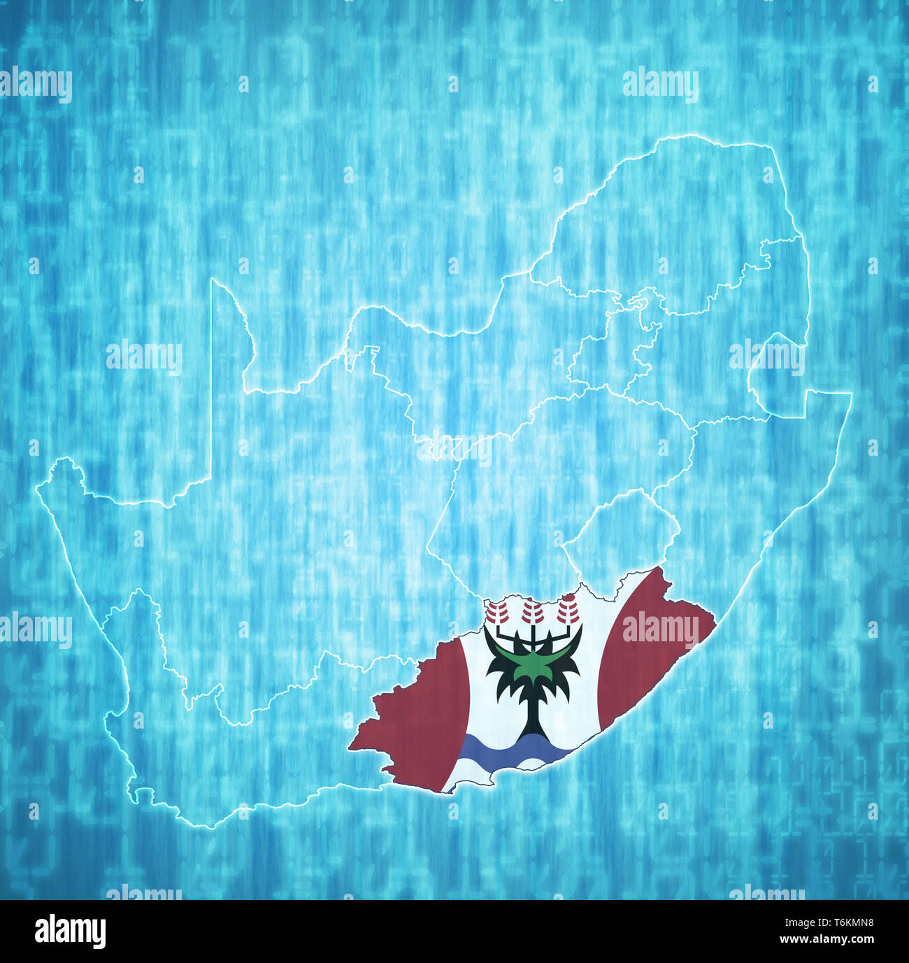 emblem of eastern cape region on map with administrative divisions and ...
