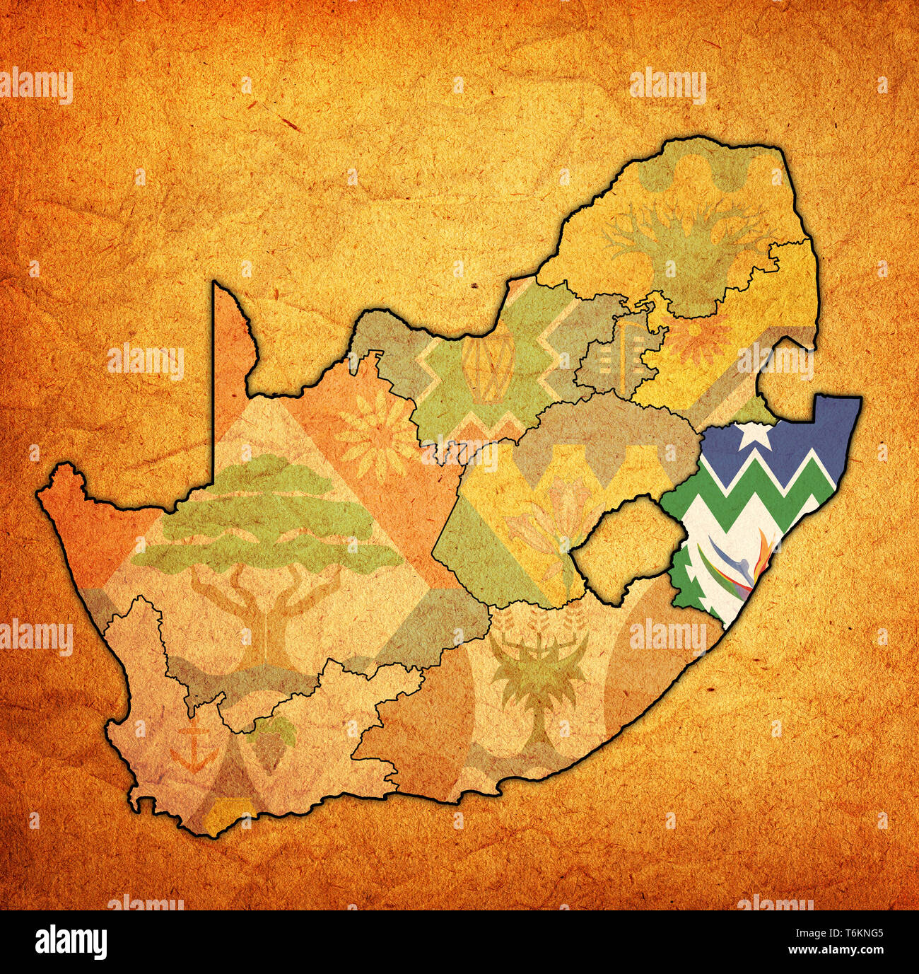 Map of kwazulu natal hi-res stock photography and images - Alamy
