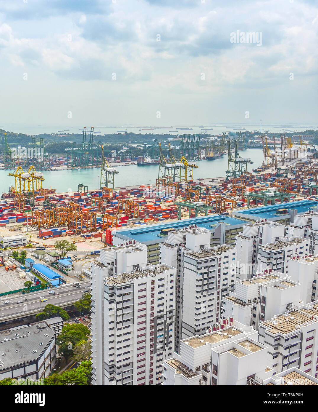 Aerial view cargo ships loading hi-res stock photography and images - Alamy