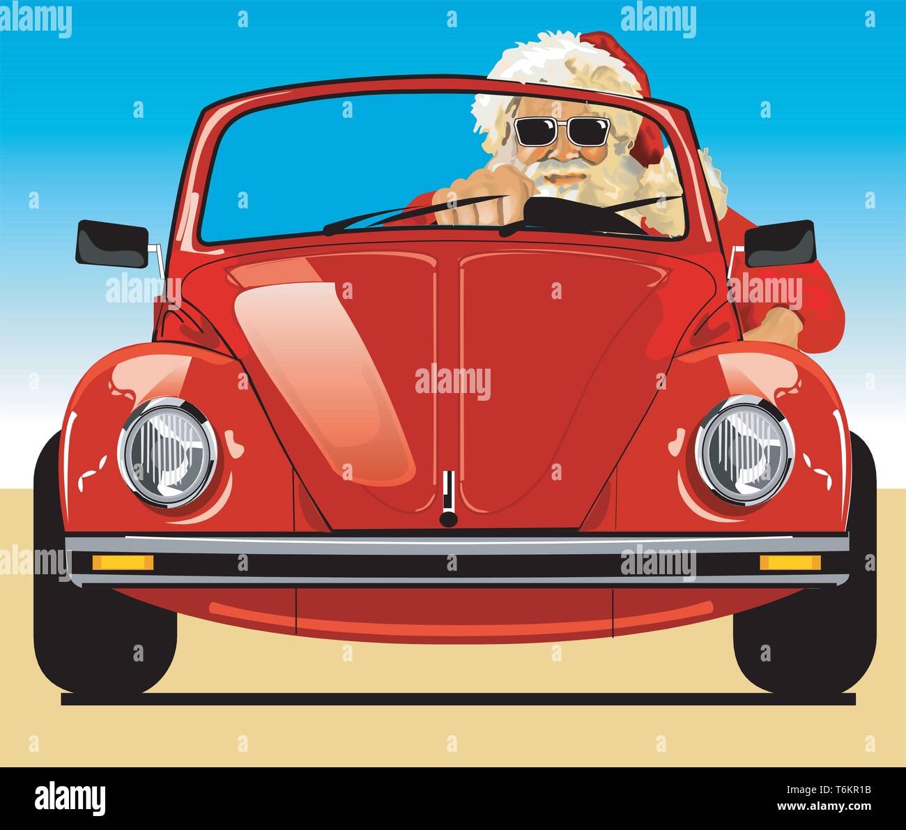 Santa Driving Vector Illustration Stock Vector Image & Art - Alamy