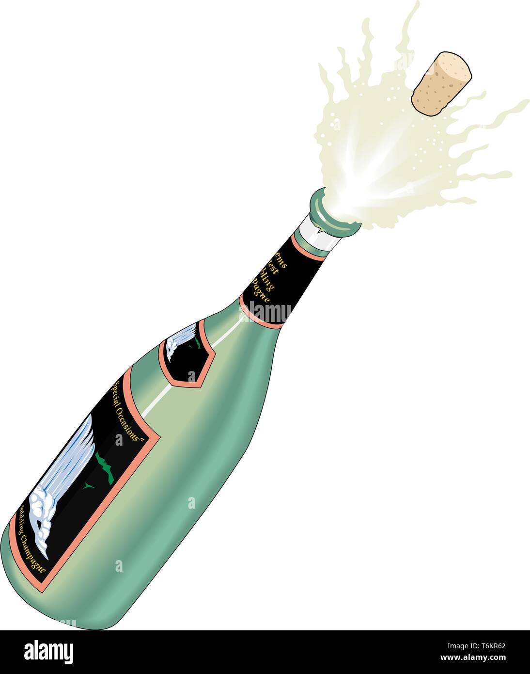 Champagne Vector Illustration Stock Vector Image & Art - Alamy