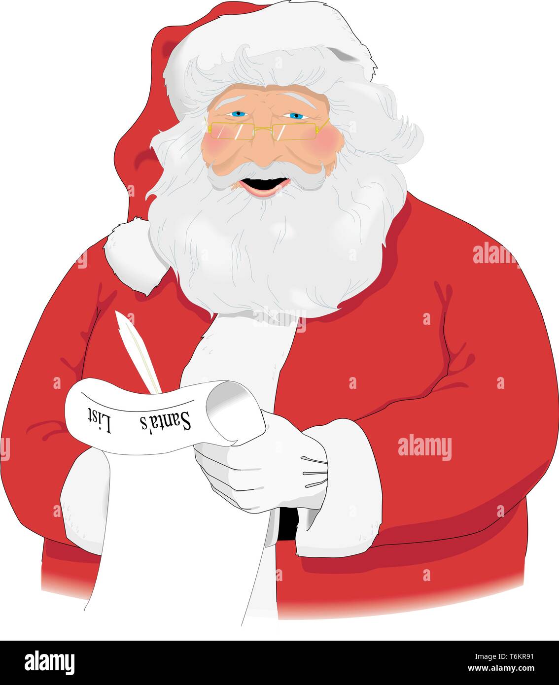Santa Claus with List Vector Illustration Stock Vector Image & Art - Alamy