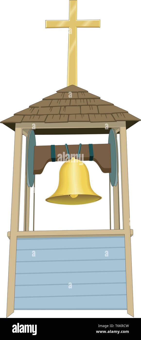 Church Bell in Steeple Vector Illustration Stock Vector Image & Art - Alamy