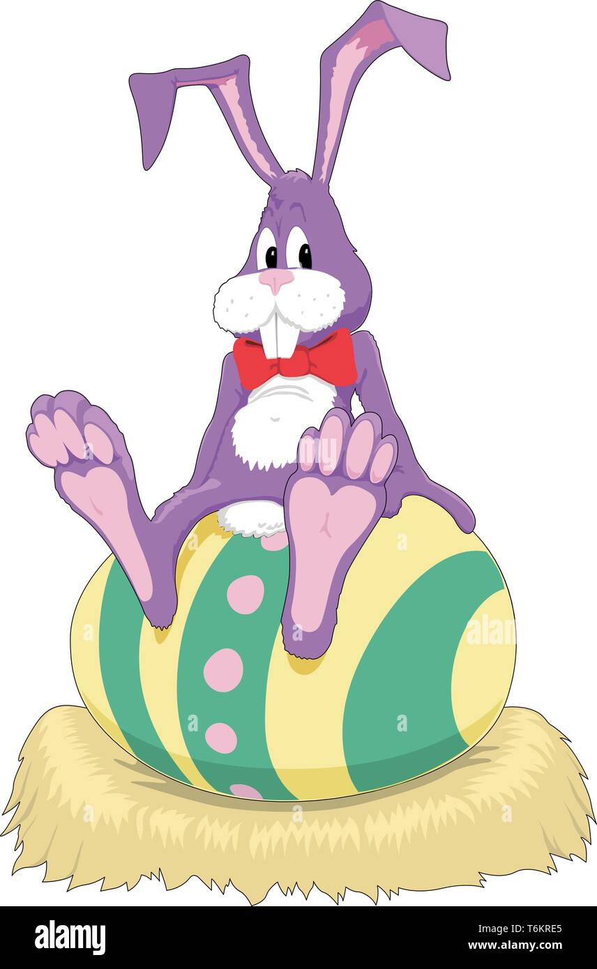 Easter Bunny Vector Cartoon Illustration Stock Vector Image And Art Alamy