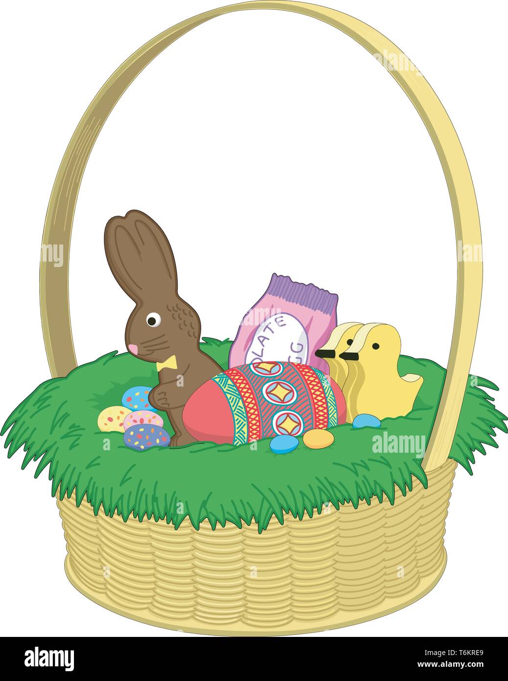 Easter Basket Vector Illustration Stock Vector Image & Art - Alamy